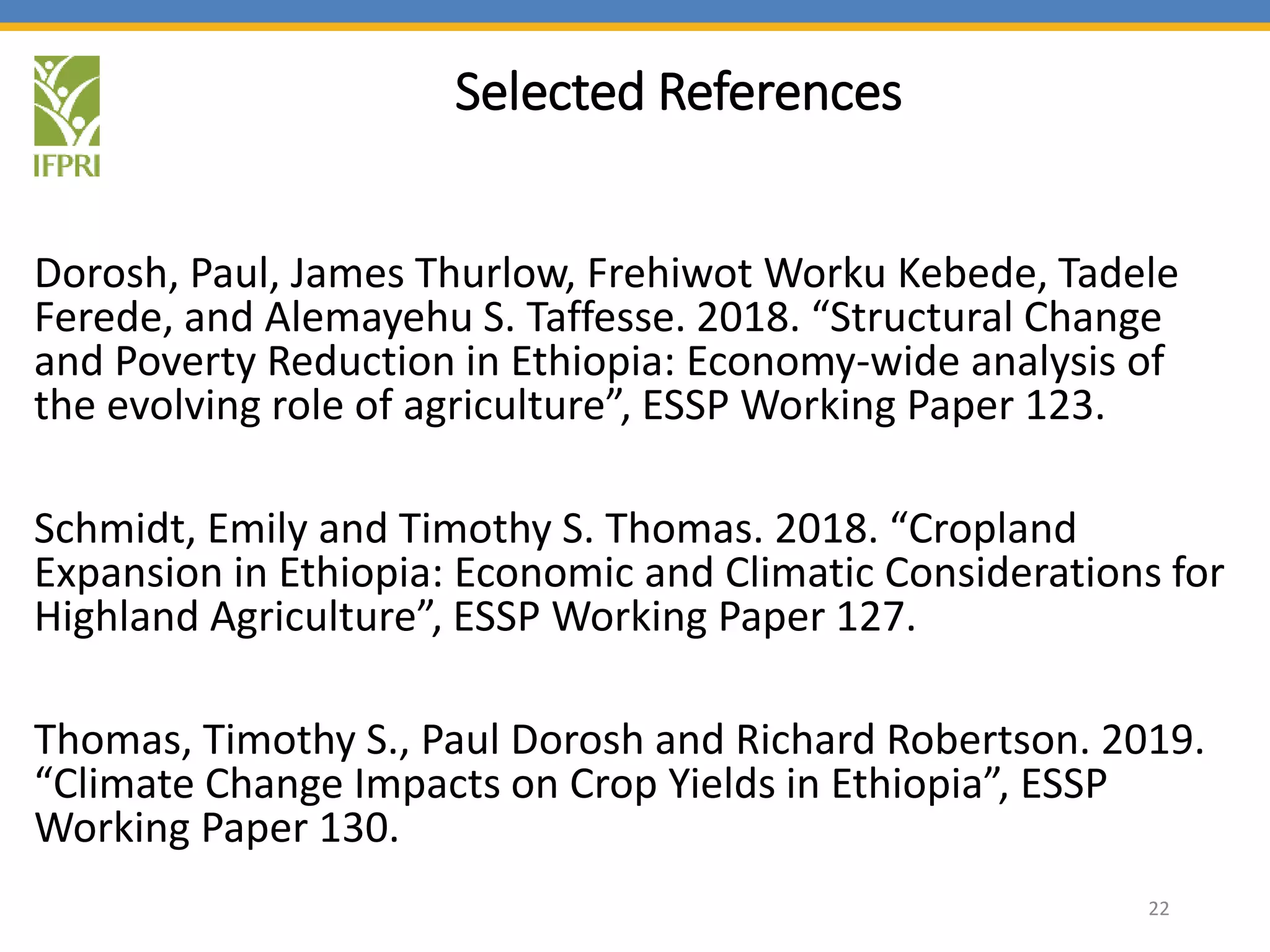 The Future of Ethiopia’s Agriculture: Public Investments and Poverty ...