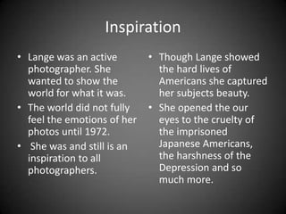 Dorothea lange | PPTX
