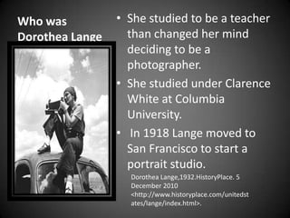 Dorothea lange | PPTX