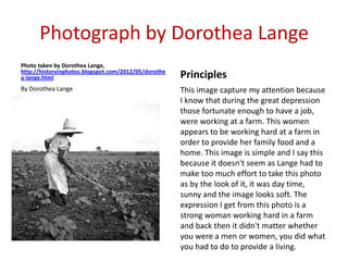 Dorothea lang’s photojournalist profile powerpoint final | PPTX ...
