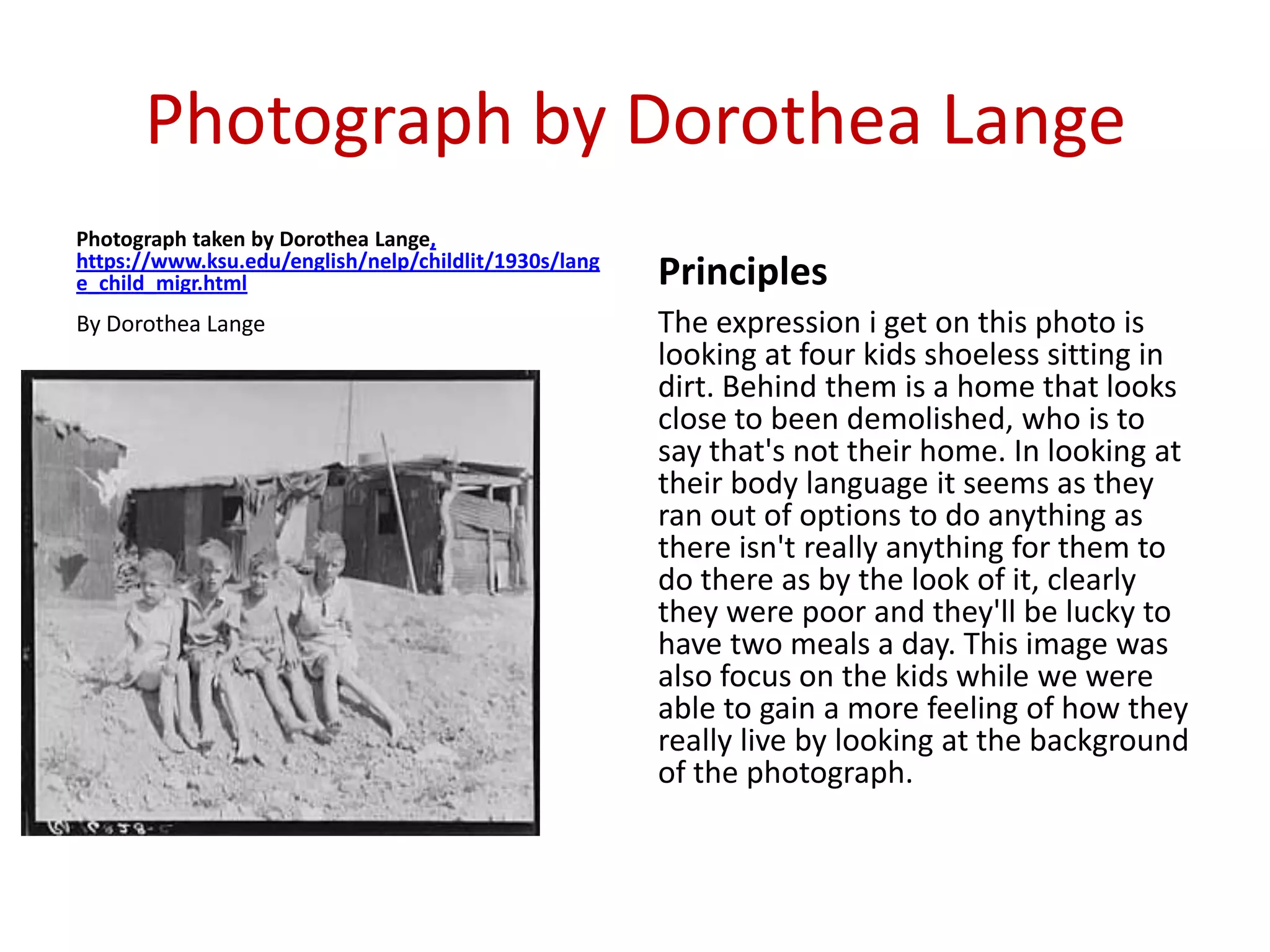 Dorothea lang’s photojournalist profile powerpoint final | PPT