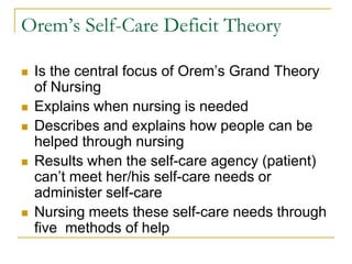 Dorothea orem | PPTX | Parenting Babies and Toddlers | Parenting