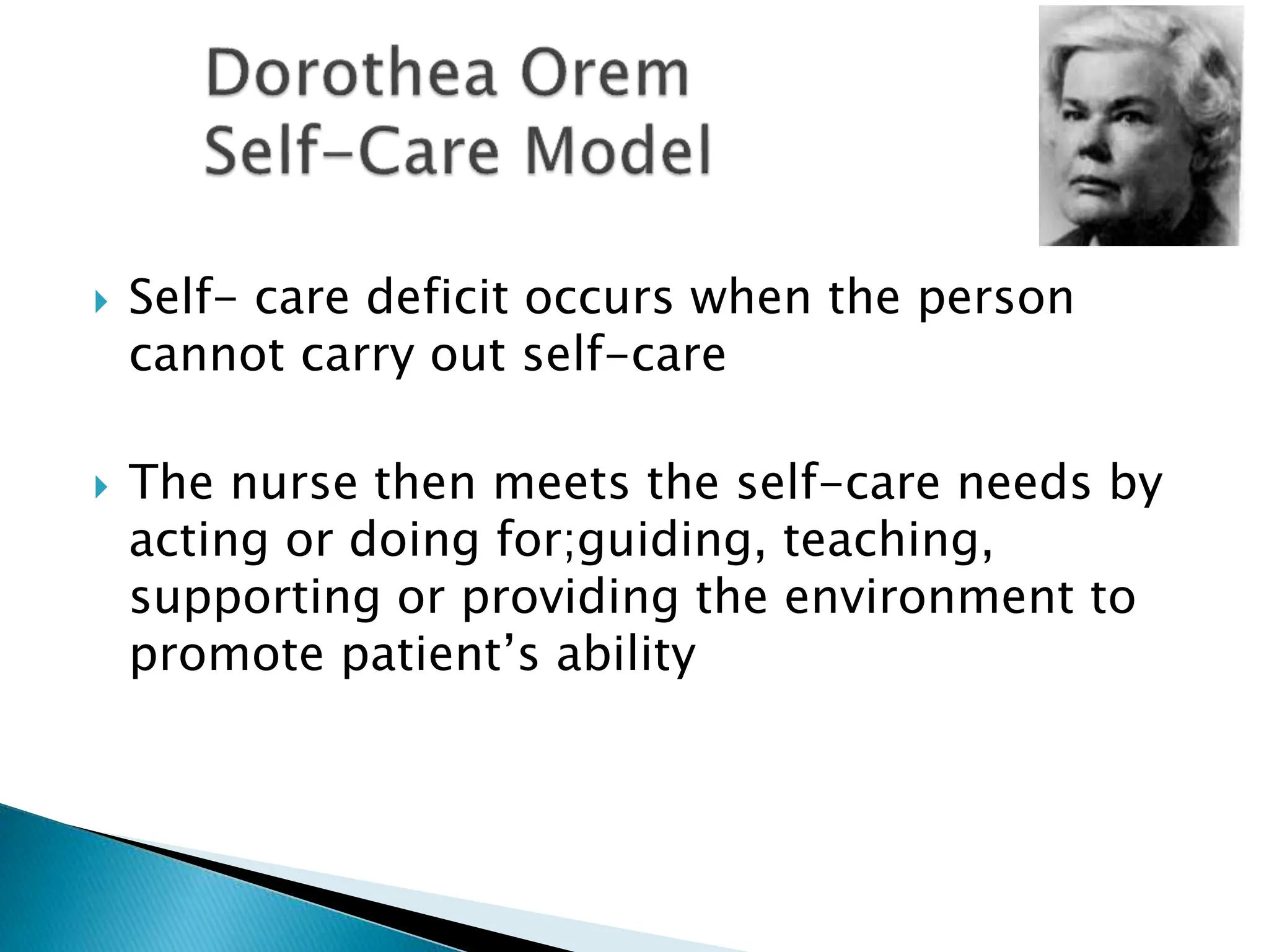 Dorothea Orem’s english self care self care | PPT