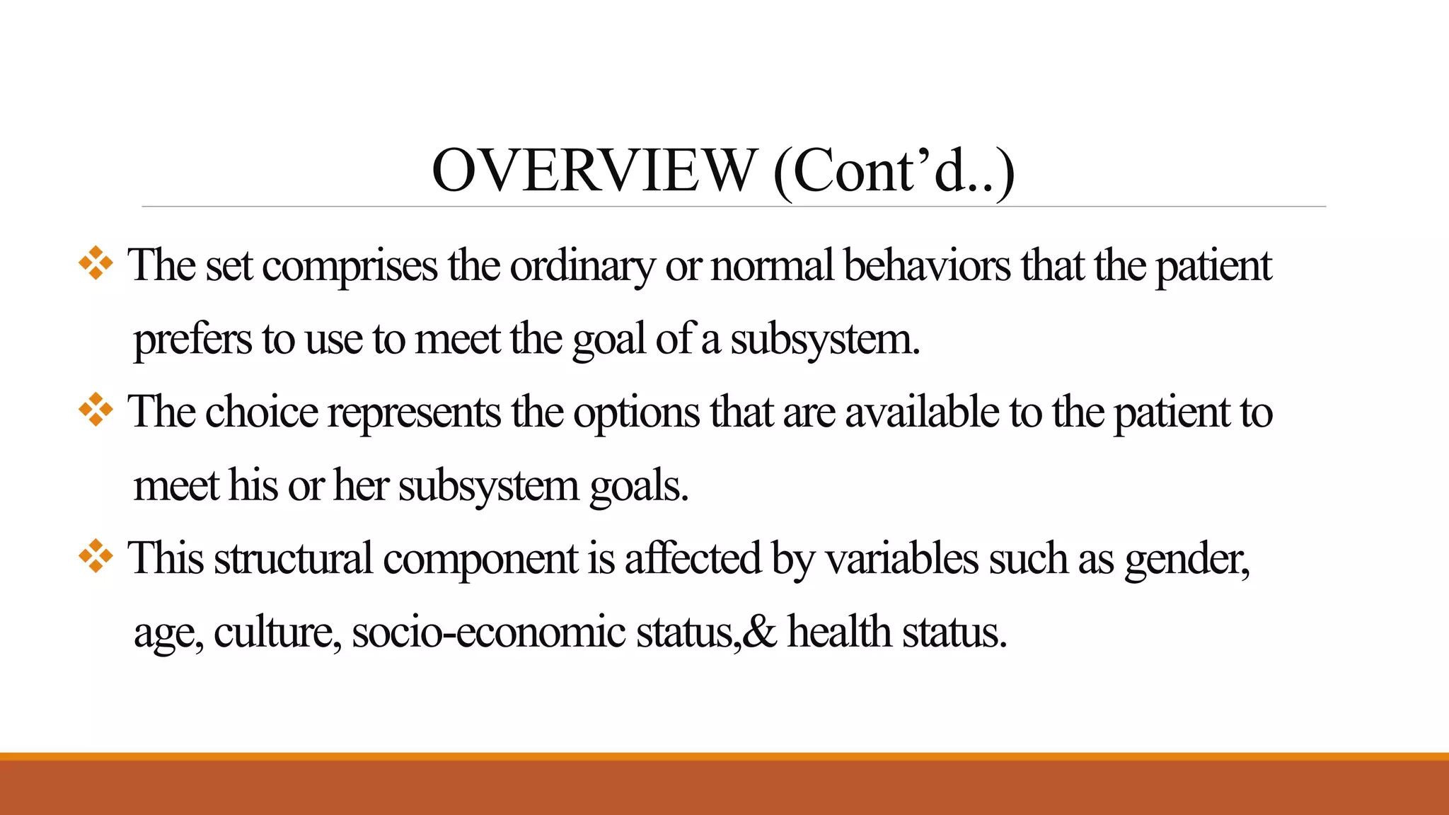The Behavioral System Model - Dorothy.E.Johnson | PPTX