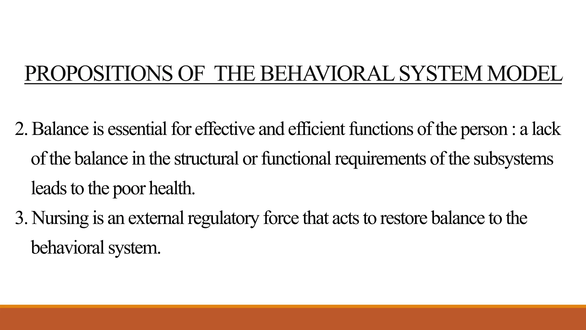 The Behavioral System Model - Dorothy.E.Johnson | PPTX