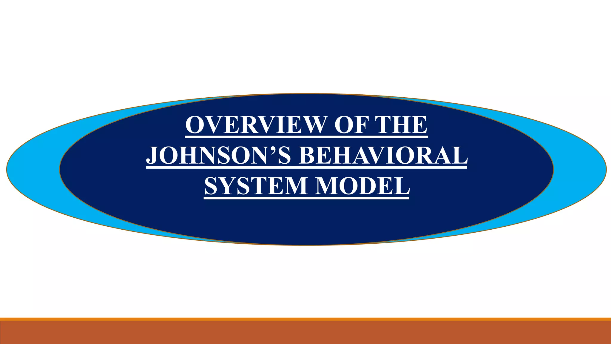The Behavioral System Model - Dorothy.E.Johnson | PPTX