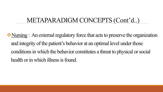 The Behavioral System Model - Dorothy.E.Johnson | PPTX