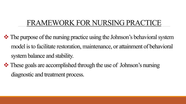 The Behavioral System Model - Dorothy.E.Johnson | PPTX