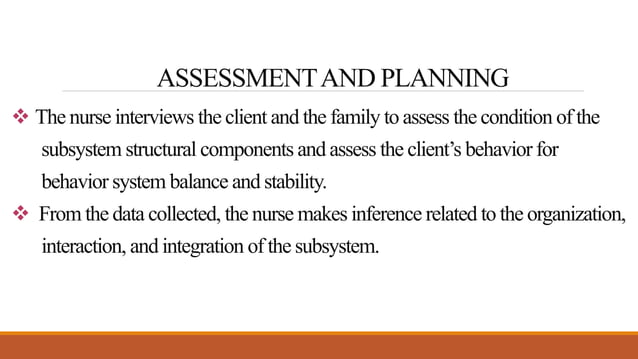 The Behavioral System Model - Dorothy.E.Johnson | PPTX