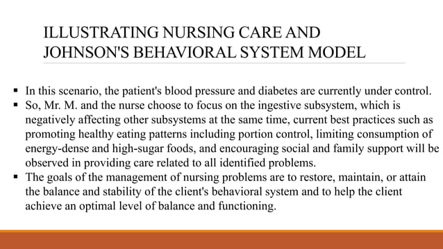 The Behavioral System Model - Dorothy.E.Johnson | PPTX