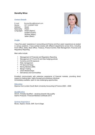 Dorota Mroz cv | PDF