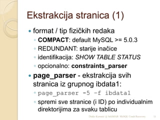 DORS2011: MySQL Crash Recovery | PPT