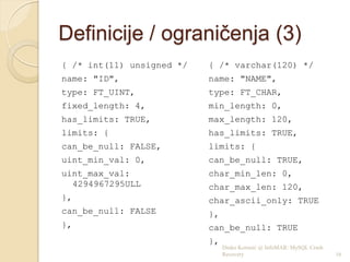 DORS2011: MySQL Crash Recovery | PPT