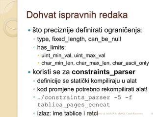 DORS2011: MySQL Crash Recovery | PPT