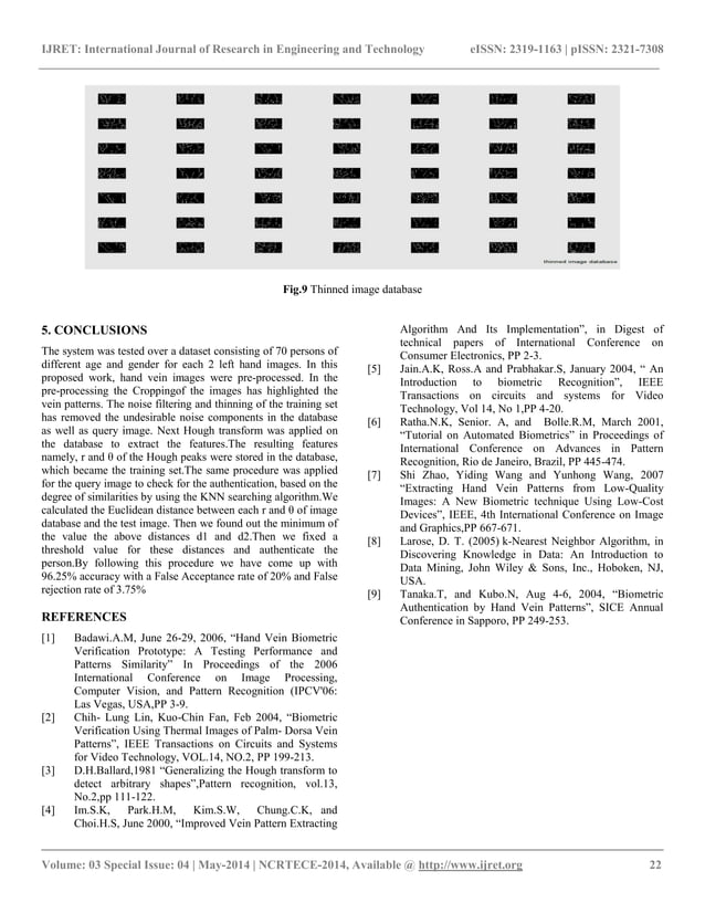 Dorsal hand vein pattern authentication by hough peaks | PDF