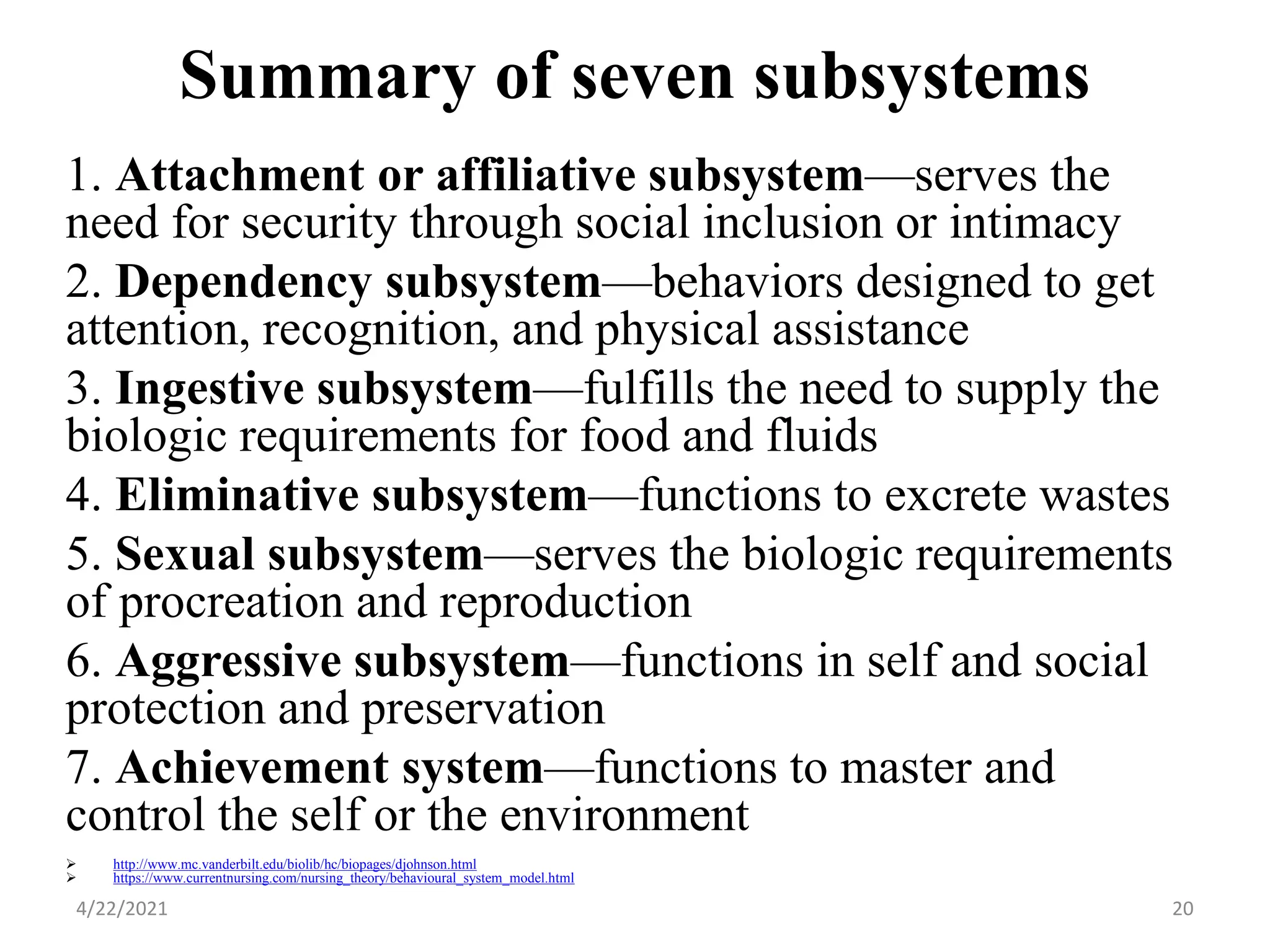 Dorothy e. Johnson behavioral system model JBSM 1 (2) | PPTX