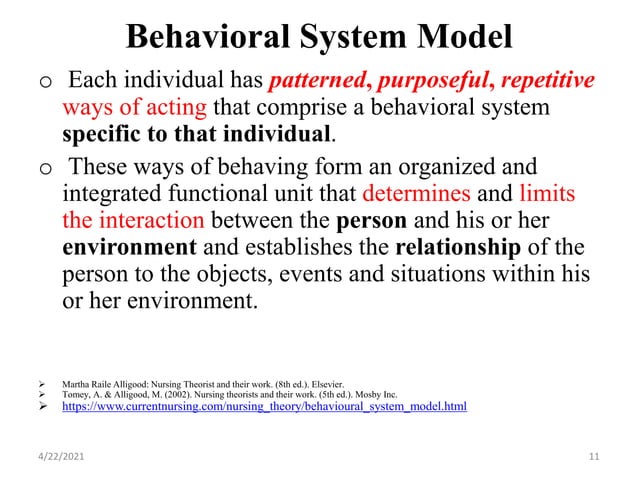 Dorothy e. Johnson behavioral system model JBSM 1 (2) | PPT
