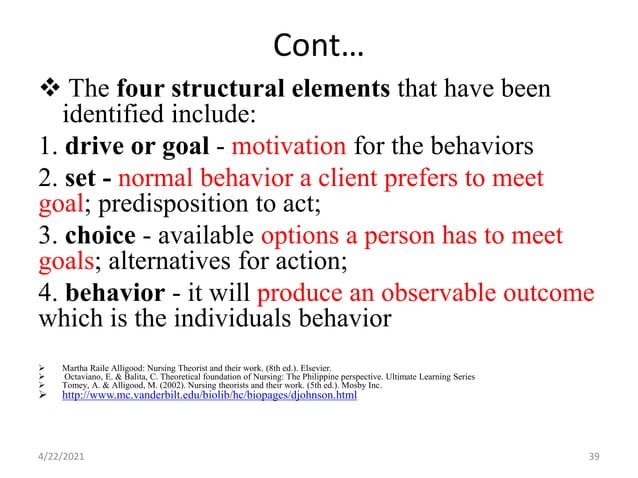 Dorothy e. Johnson behavioral system model JBSM 1 (2) | PPTX