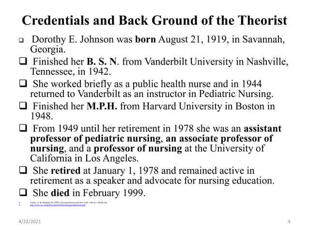 Dorothy e. Johnson behavioral system model JBSM 1 (2) | PPTX