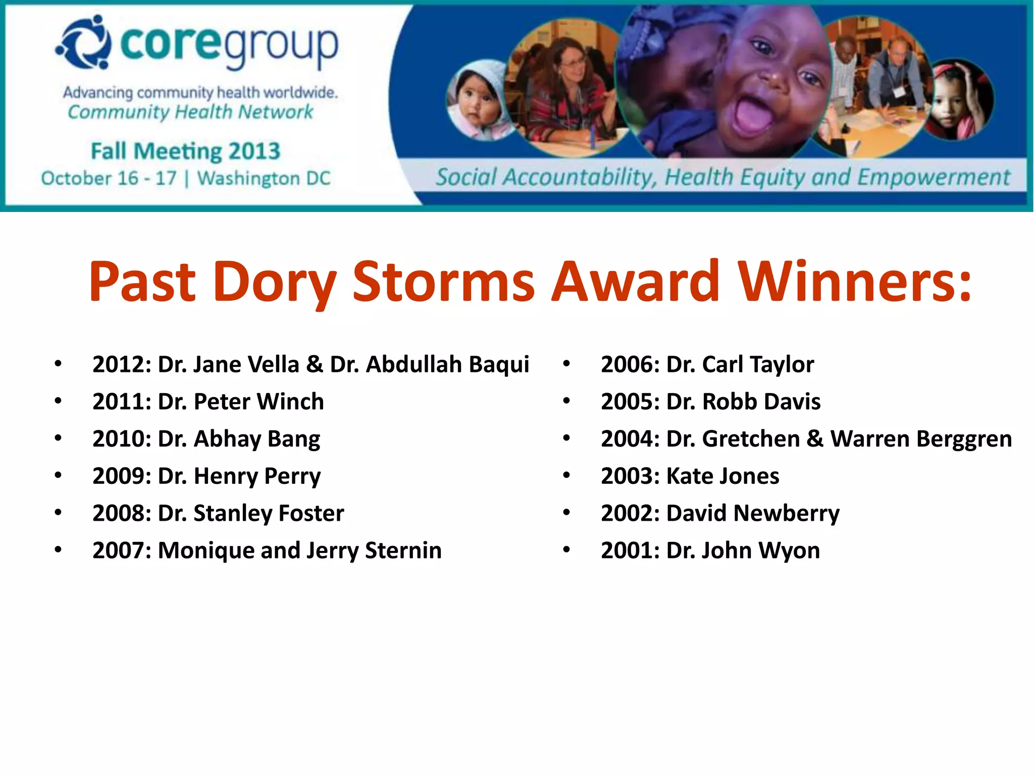 Dory Storms Award Presentation | PPTX | Medical Health