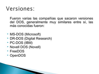 Sistema Operativo DOS | PPT
