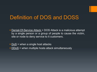 Denial of service attack | PPTX