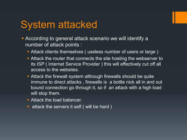 Denial of service attack | PPTX | Computer Networking | Computing