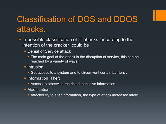 Denial of service attack | PPTX | Computer Networking | Computing