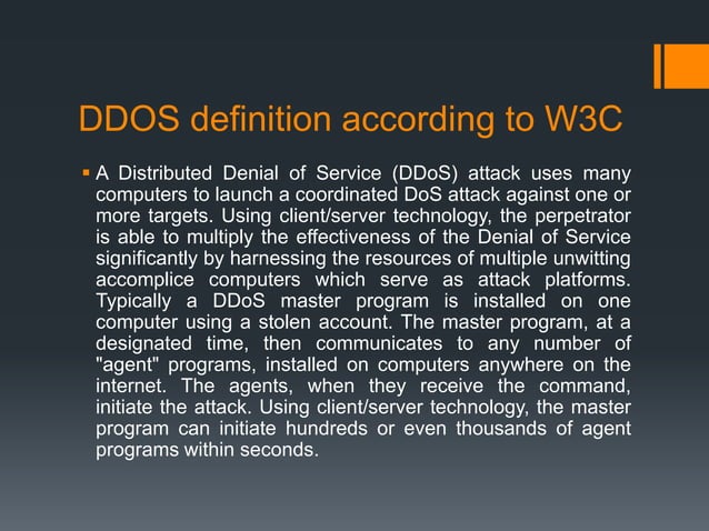 Denial of service attack | PPTX | Computer Networking | Computing