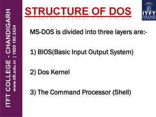 ITFT - DOS - Disk Operating System | PDF | Operating Systems | Computer Software and Applications