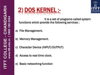 ITFT - DOS - Disk Operating System | PDF | Operating Systems | Computer Software and Applications