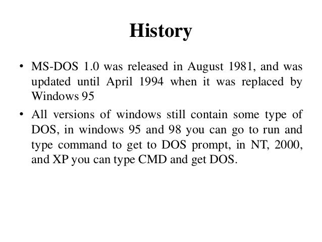 MS Dos command