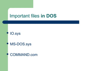 Disk Operating System Concept and command | PPT