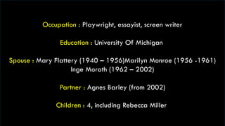 DEATH OF A SALESMAN by ARTHUR MILLER...NOVEL | PPTX