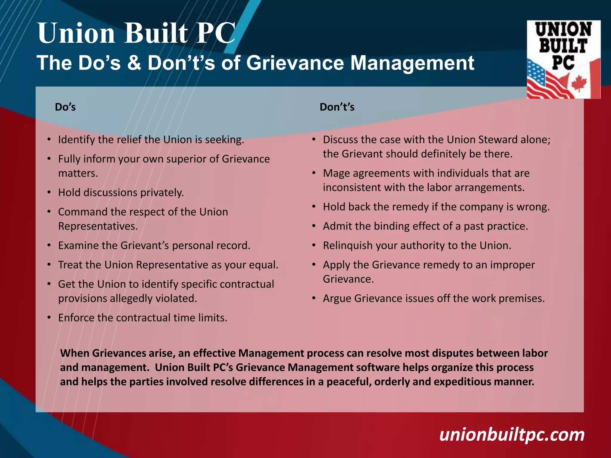 The Do's and Don't's of Grievance Management | PDF