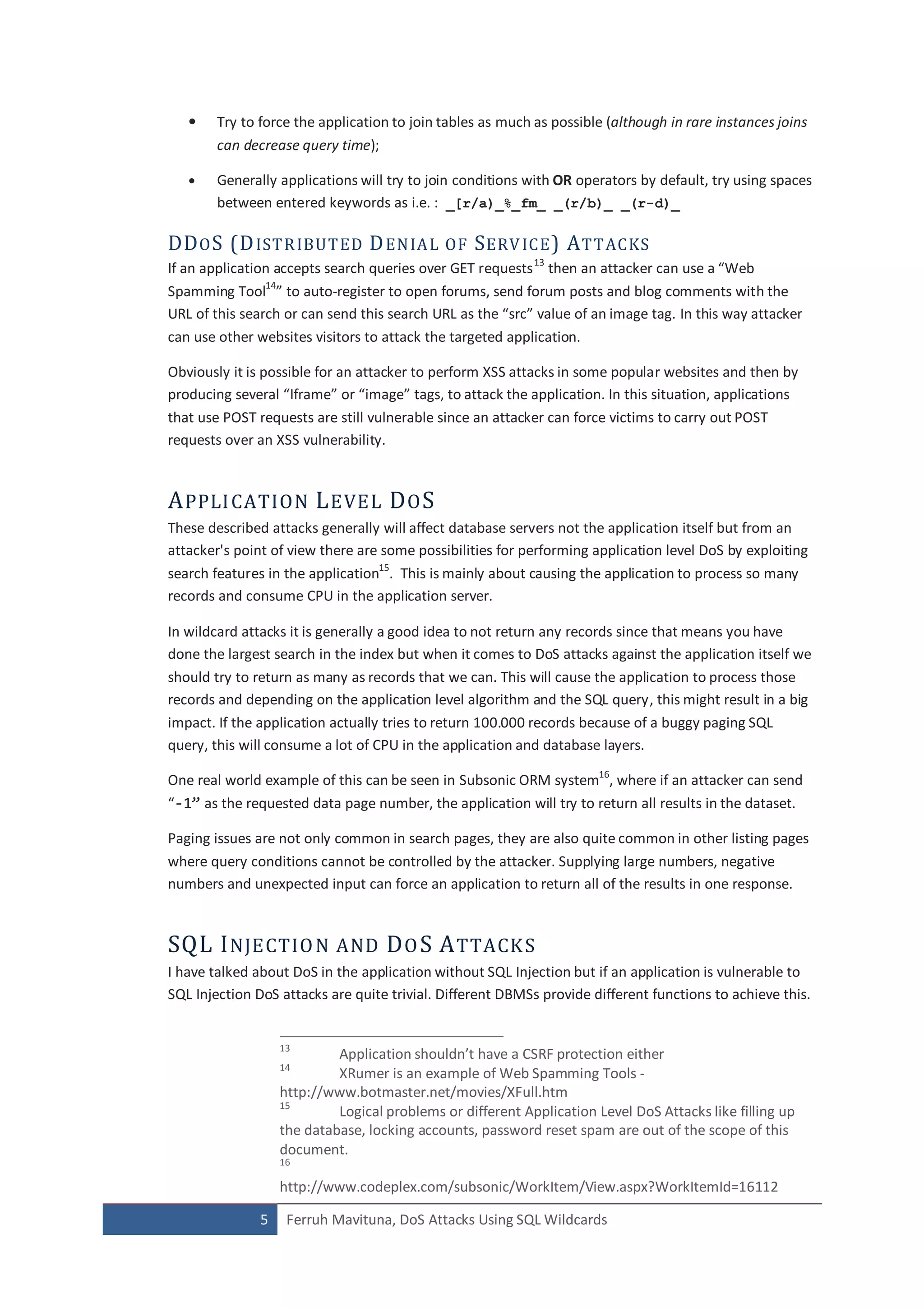 Dos Attacks Using Sql Wildcards Ppt