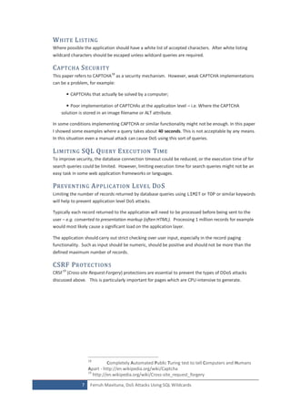 DoS Attacks Using Sql Wildcards | PDF | Databases | Computer Software ...