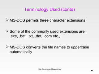 Dos prompt, types of commands .27 t028 | PPT