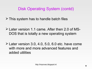 Dos prompt, types of commands .27 t028 | PPT