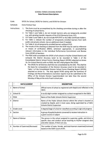 Do s2018 011 guidelines on the preparation and checking of school forms | PDF