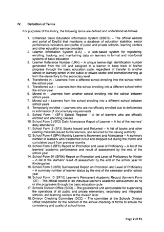 Do s2018 011 guidelines on the preparation and checking of school forms | PDF