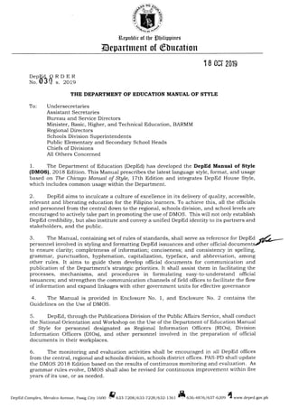 DepEd Manual of Style 2018 | PDF