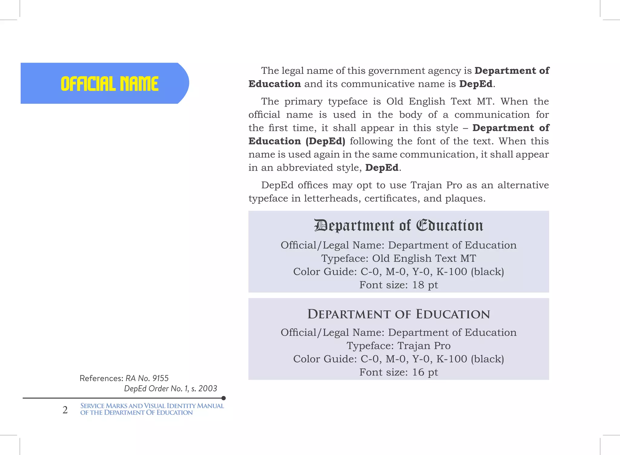 DepEd Service Marks and Visual Identity Manual 2018 | PDF