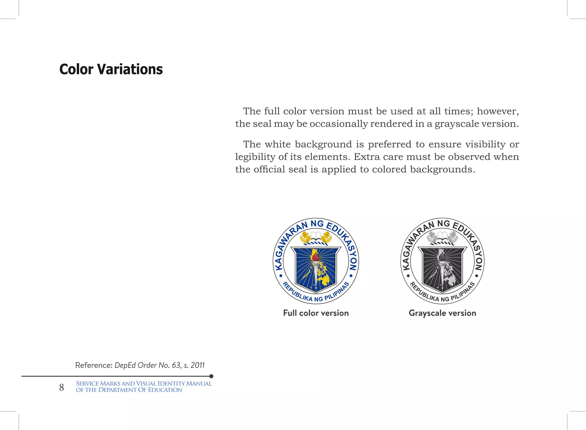 DepEd Service Marks and Visual Identity Manual 2018 | PDF