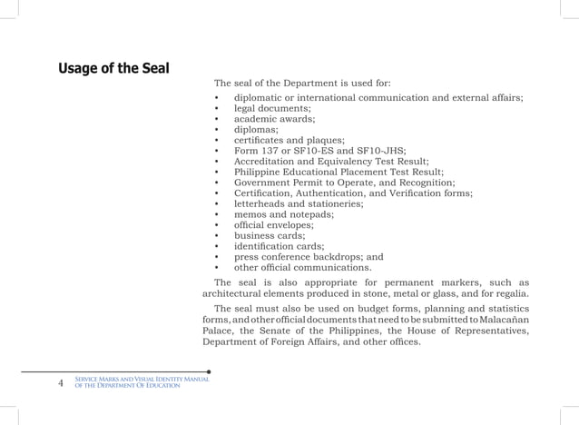 DepEd Service Marks and Visual Identity Manual 2018 | PDF