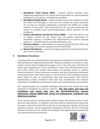 Do s2020 008-guidelines-on-enrollment-for-sy-2020-2021 | PDF
