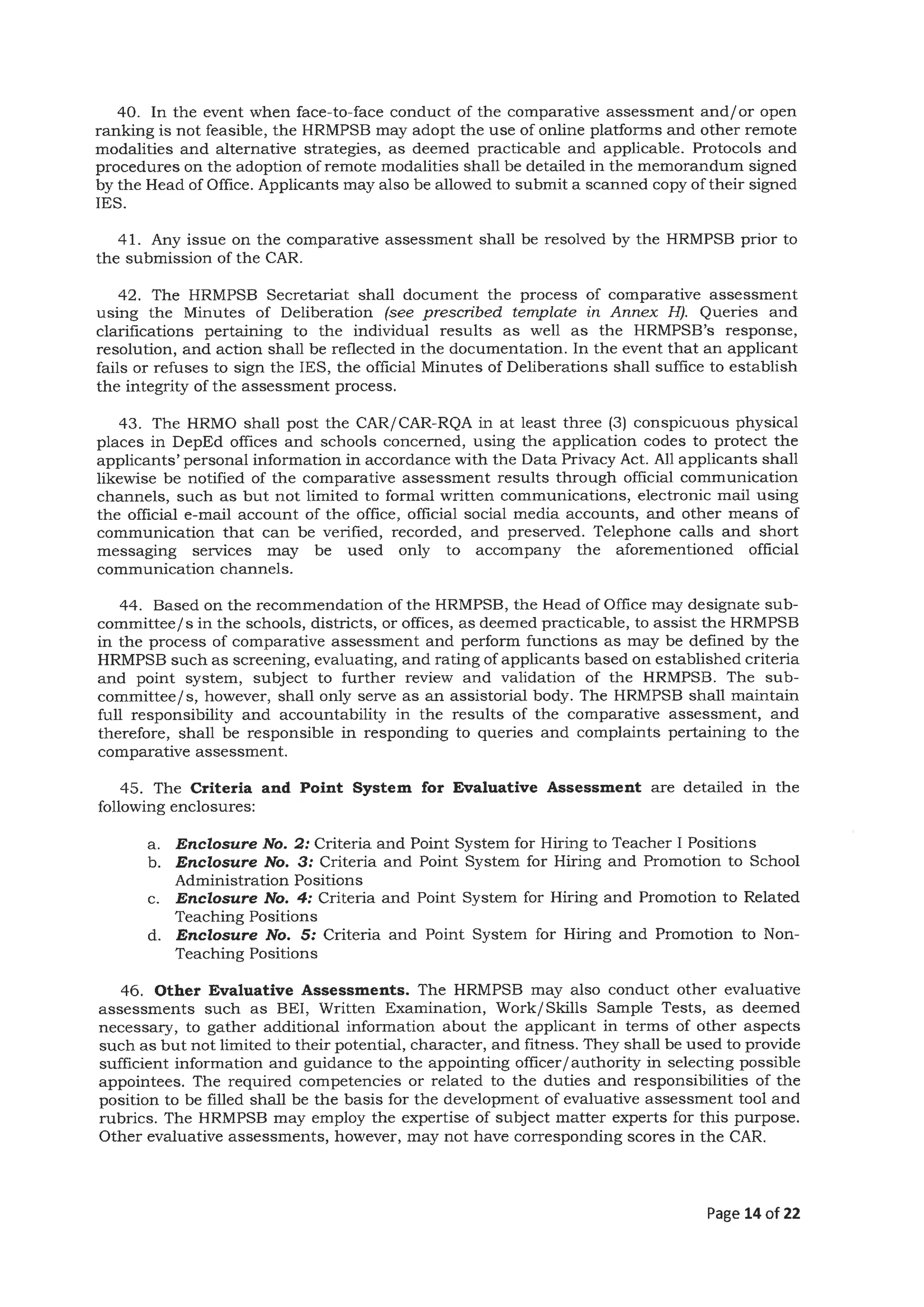DepEd New Hiring and Selection Guidelines - DO_s2023_007 | PDF