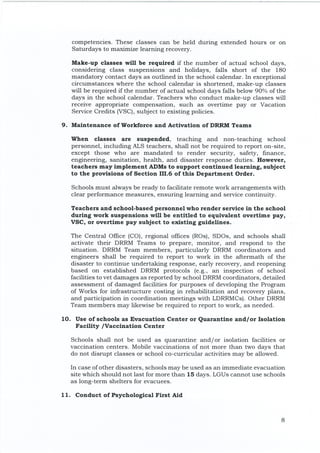 Guidelines on the cancellation of classes | PDF