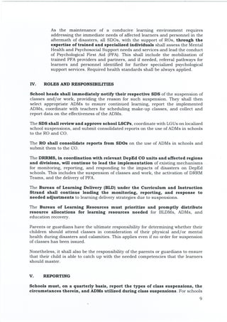 Guidelines on the cancellation of classes | PDF