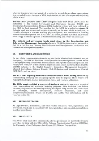 Guidelines on the cancellation of classes | PDF